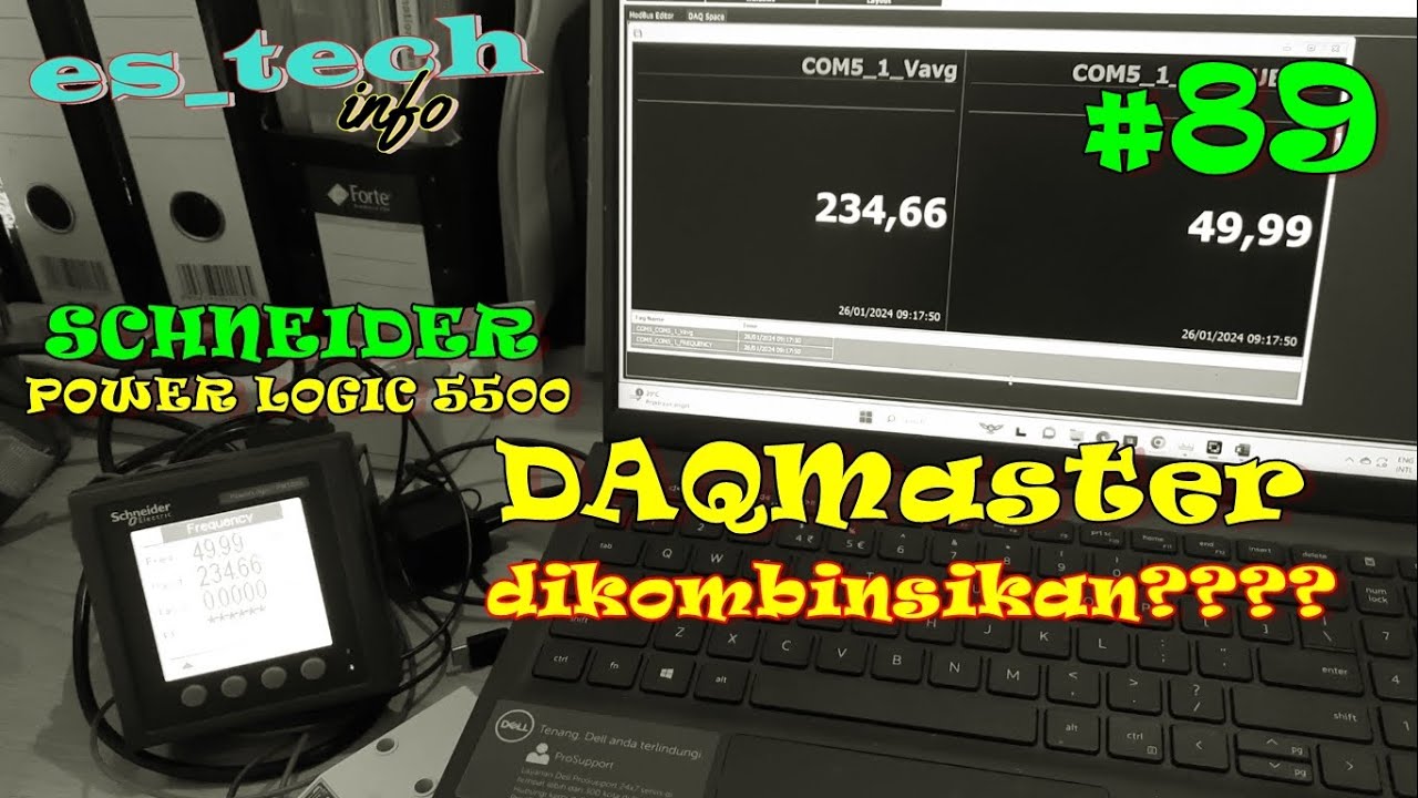 Demo Power Logic PM5500 Schneider with DAta Akuisisi Software DAQMaster Autonics - YouTube
