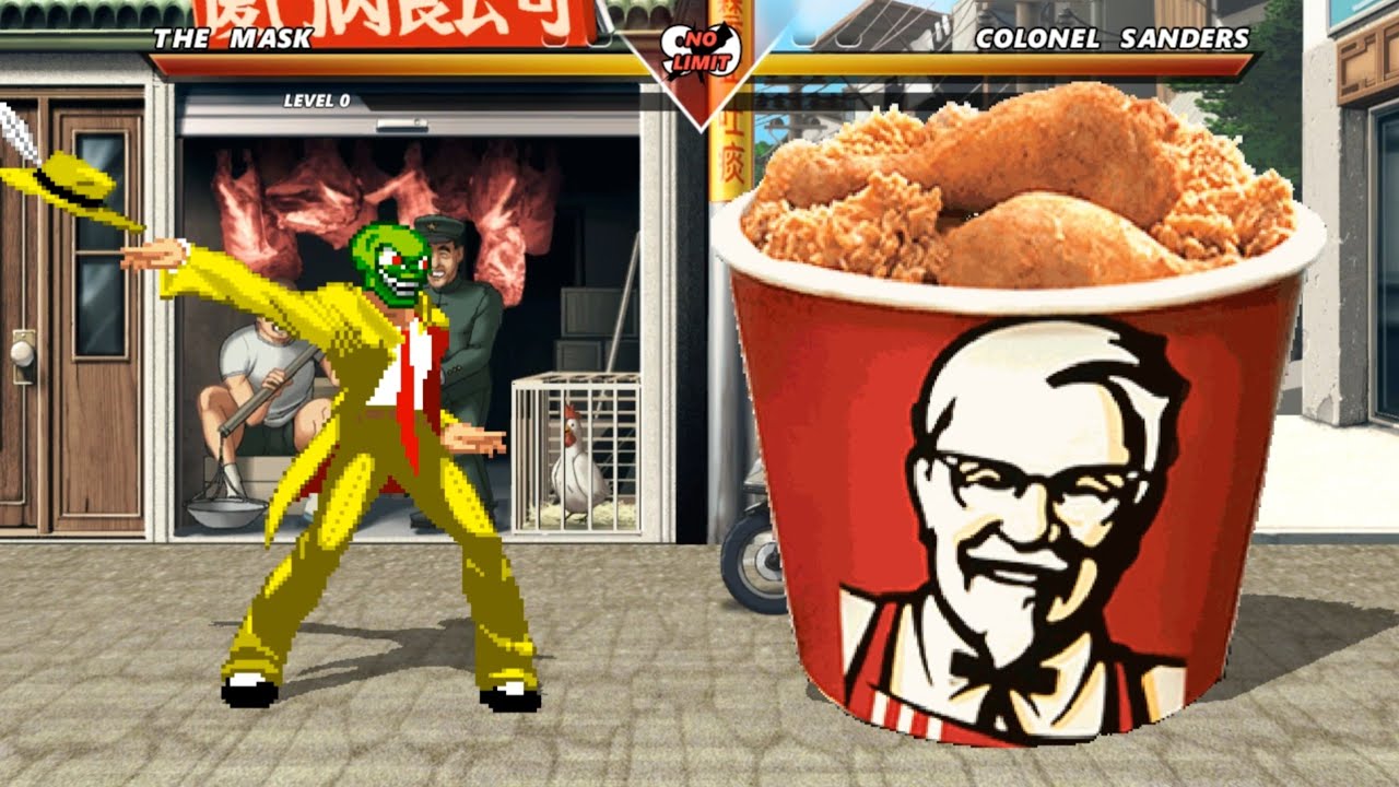 THE MASK vs COLONEL SANDERS - The most epic fight - YouTube