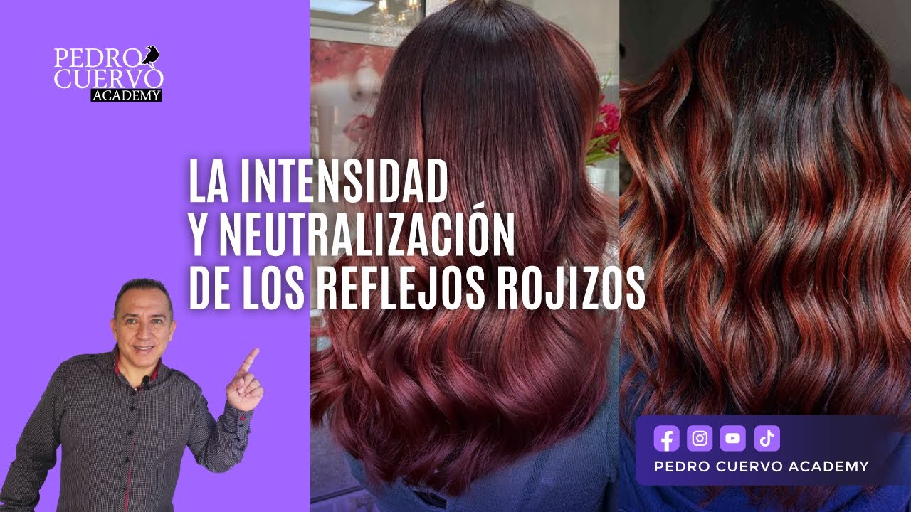 #colorimetría Intensidad y neutralización de los reflejos rojizos - YouTube