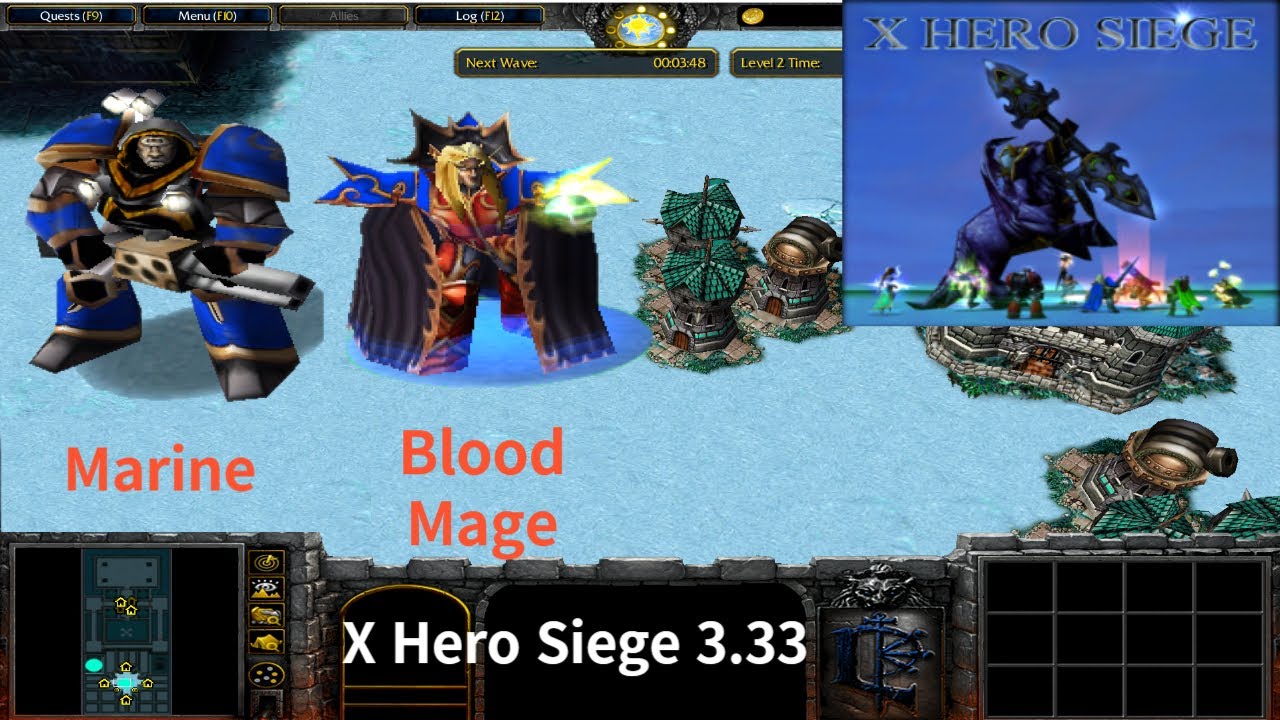 X Hero Siege 3.33, Marine & Blood Mage Extreme, Level 4 Impossible ,8 ...