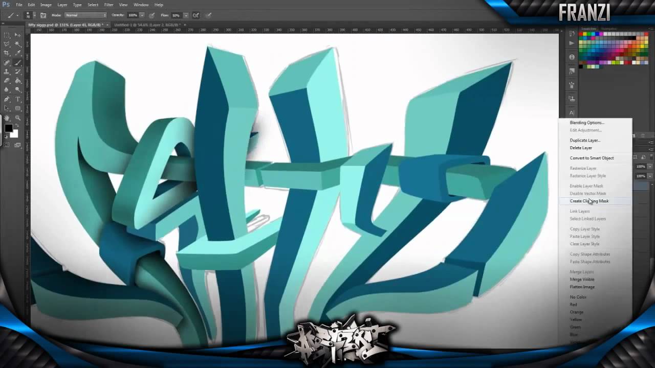 Dope Abstract "Fifty" Digital Graffiti // By AG Franzi - YouTube