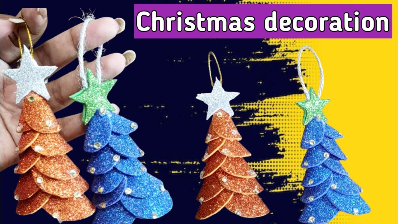 Christmas tree from glitter paper | Christmas decoration ideas ...