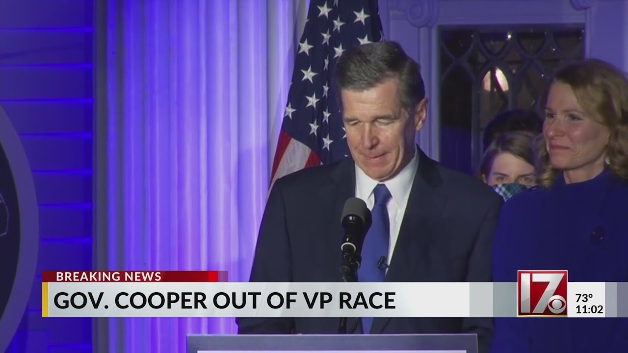 NC Gov. Cooper opts out of VP selection amid Lt. Gov. concerns - YouTube