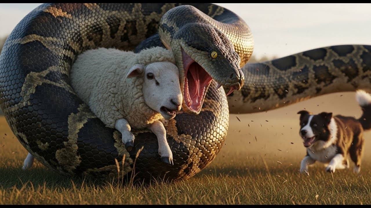 Brave Dog and Farmer Save Helpless Sheep from Giant Python - YouTube