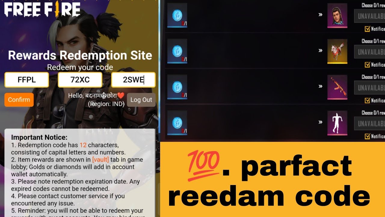 Free Fire Redeem code Generator||Free Fire Redeem Code 2022 - YouTube
