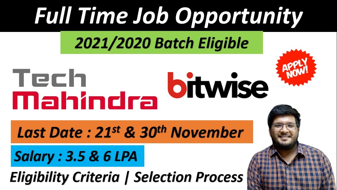 Tech Mahindra | Bitwise Hiring 2021/2020 | Off Campus Job Opportunity 🔥 ...