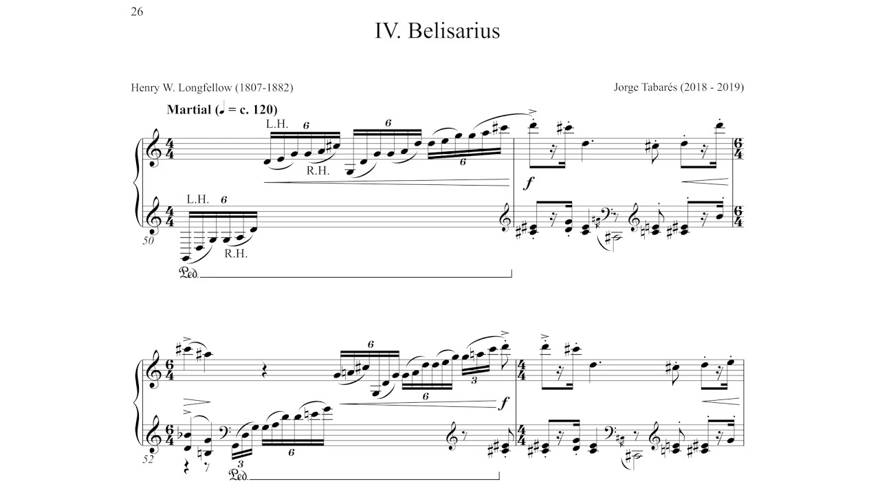 Belisarius - 4 Songs on Poems by H. W. Longfellow - by Jorge Tabarés ...