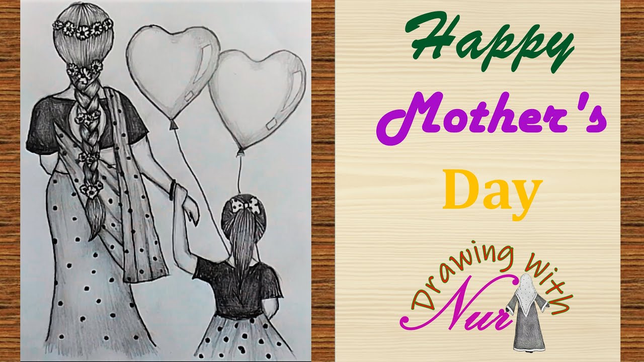 Mother's Day drawing ।। Pencil Sketch ।। How to draw Mother's Day ...