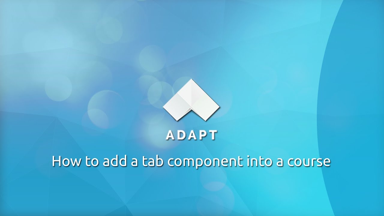 How to add a tab component into a course - YouTube