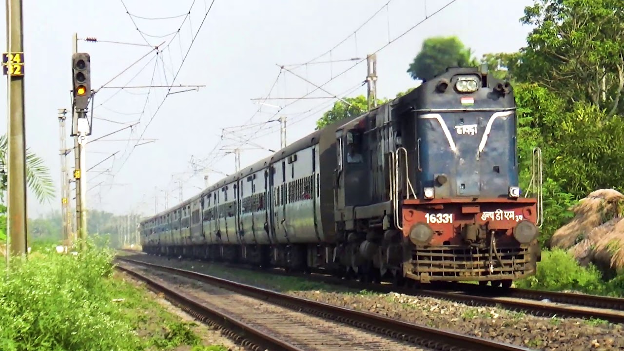 Legendary Malda town intercity express powered by WDM-3A | High speed ...