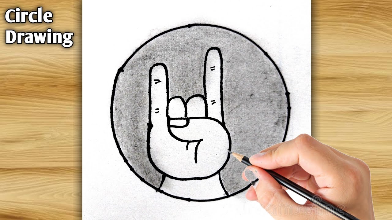 How to Circle Drawing peace sign hend - YouTube