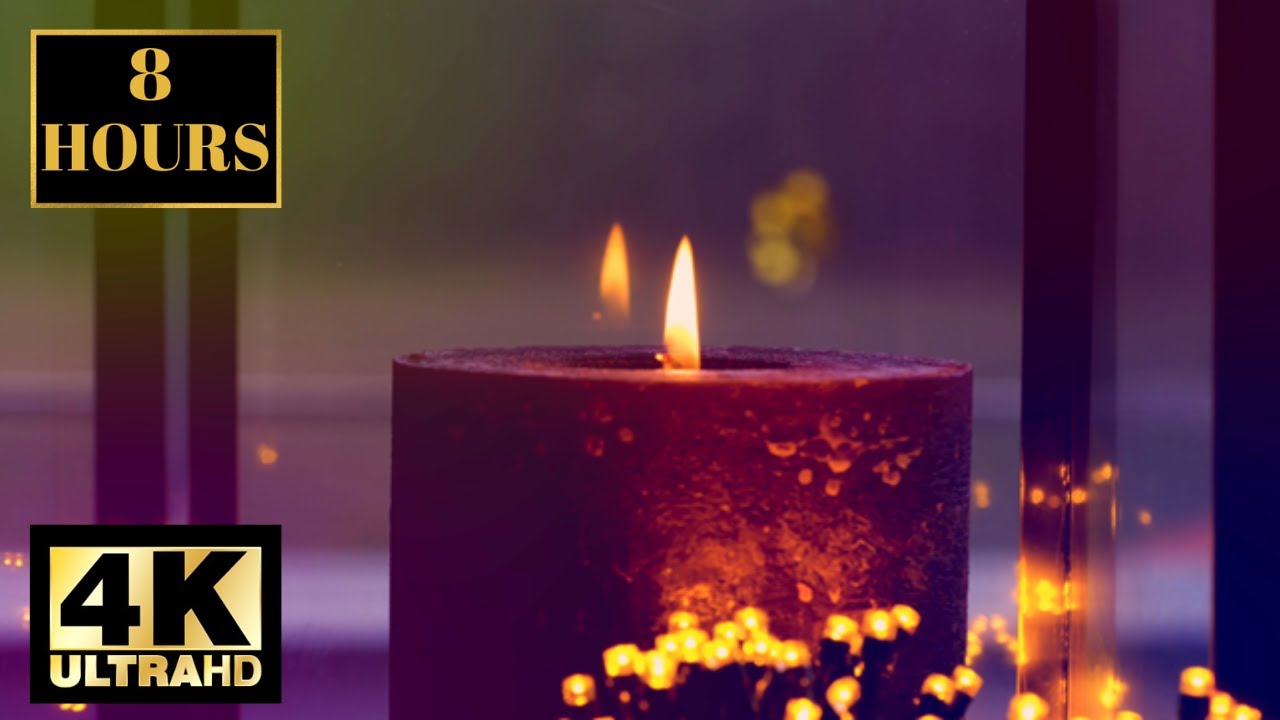 🎅🎄 Christmas Candles Screensaver Wallpaper☃️⭐️ Relaxing Fireplace ...