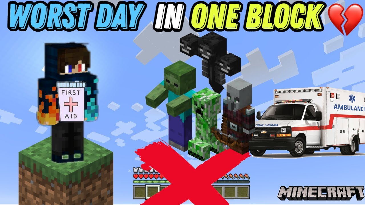WORST DAY IN ONE BLOCK IN MINECRAFT || ONE BLOCK #3 || MINECRAFT ...