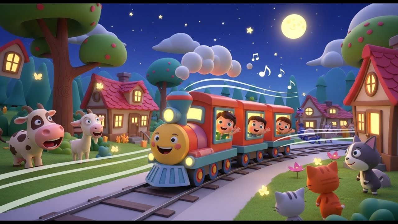 Night Train Adventure 🚂 | مغامرة القطار في الليل | Arabic Nursery Rhyme ...