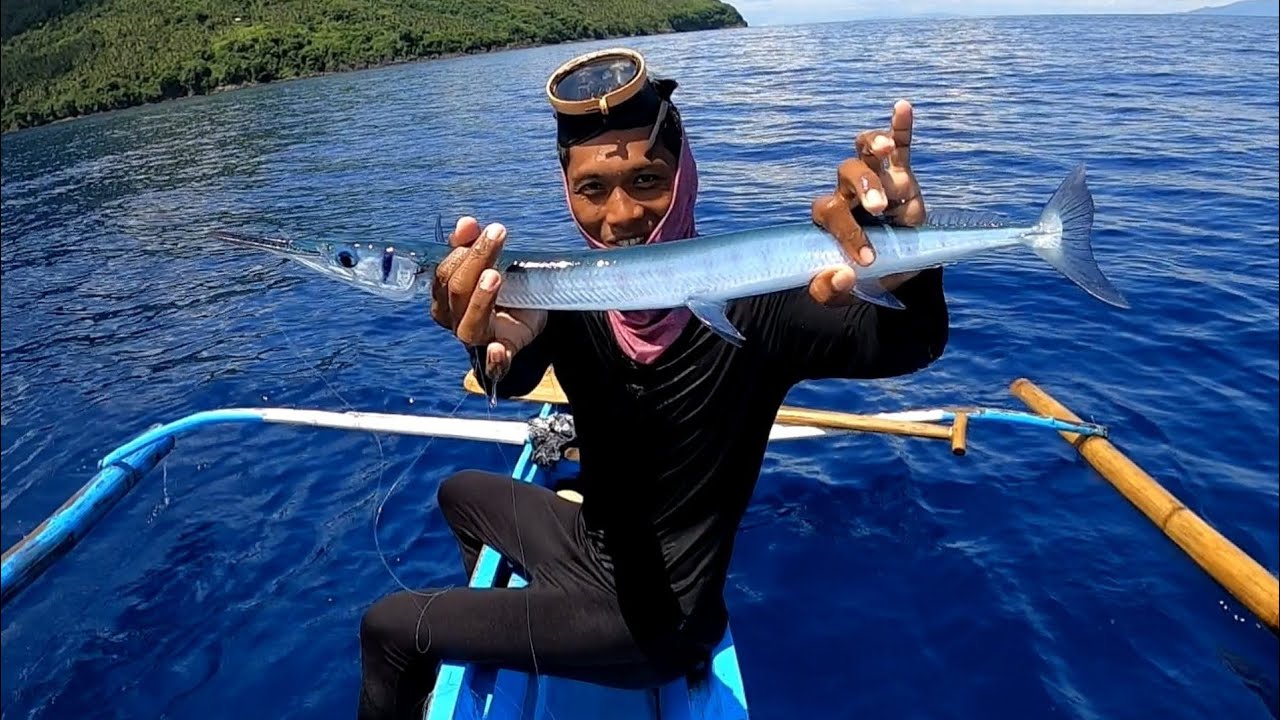 catching needlefish, using handline fishing, TAMBILAWAN, (panambilawan ...