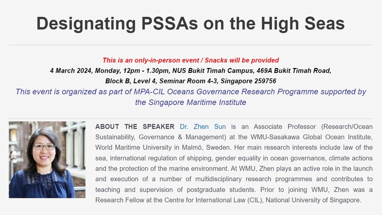 Designating PSSAs on the High Seas by Dr Sun Zhen - YouTube