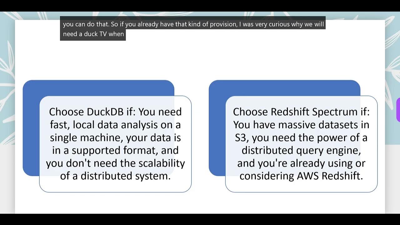 DUCK DB - a database good to know - YouTube