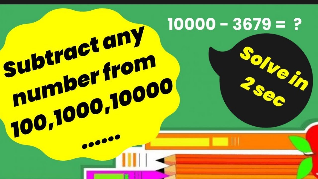 Subtract any number from 100,1000,10000 - YouTube