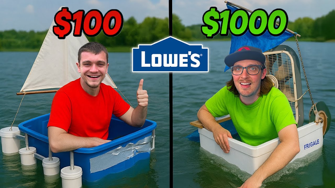 $100 vs. $1000 Lowe's Boat Build Challenge - YouTube