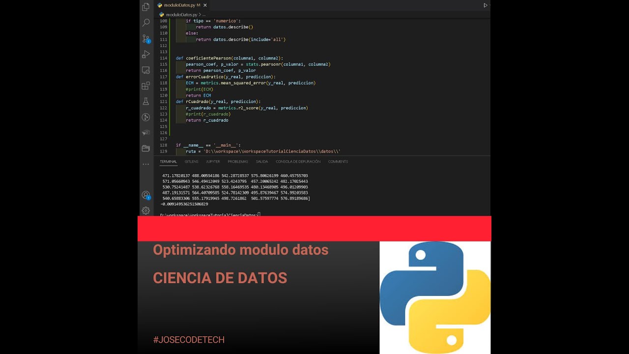 12 Optimizando nuestro modulo datos con Python - YouTube