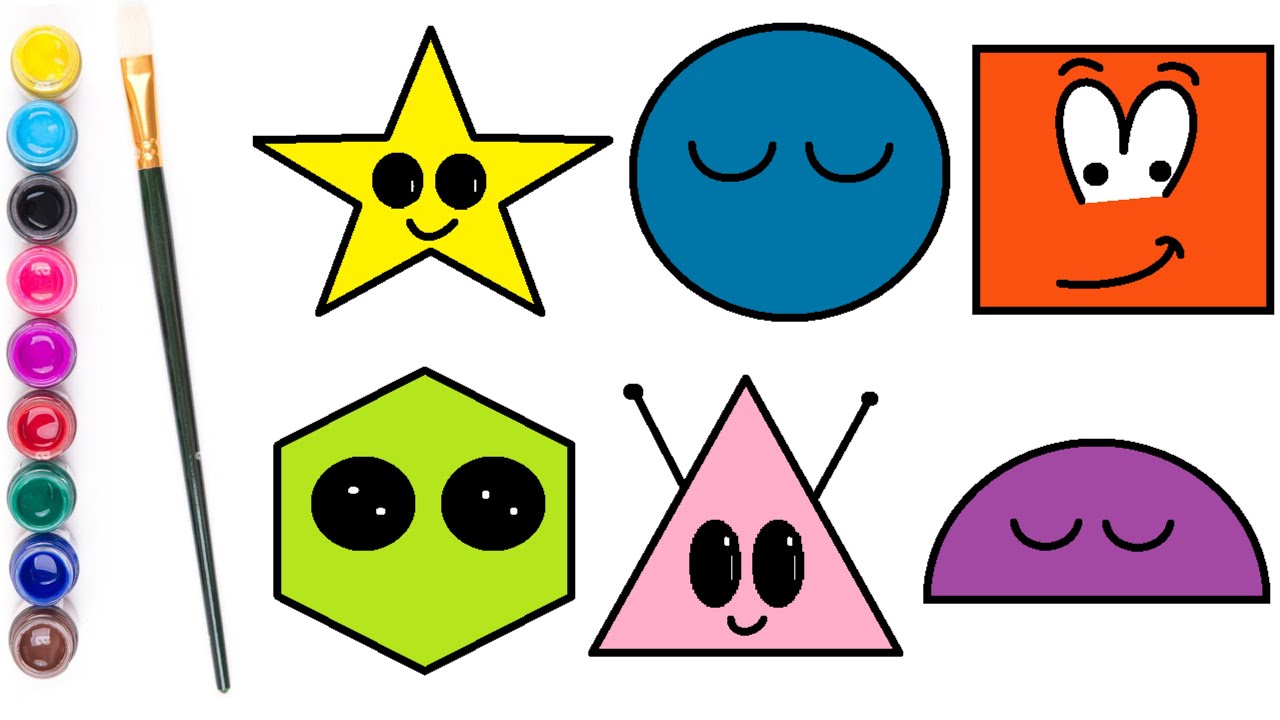 Shapes drawing and coloring easy step by step for kids and toddlers ...