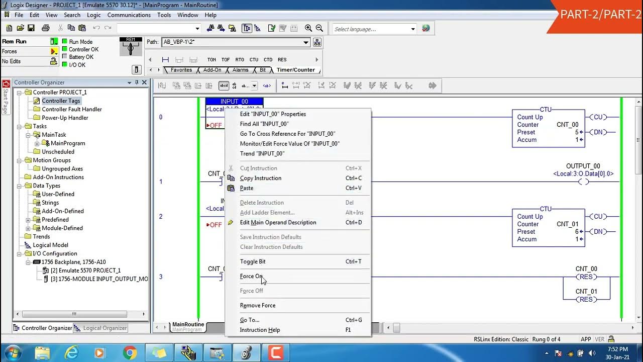 #PART10 Counter Up CTU in RSLogix 5000 Logix Designer Software #ALLENBRADLEY #PLC - YouTube