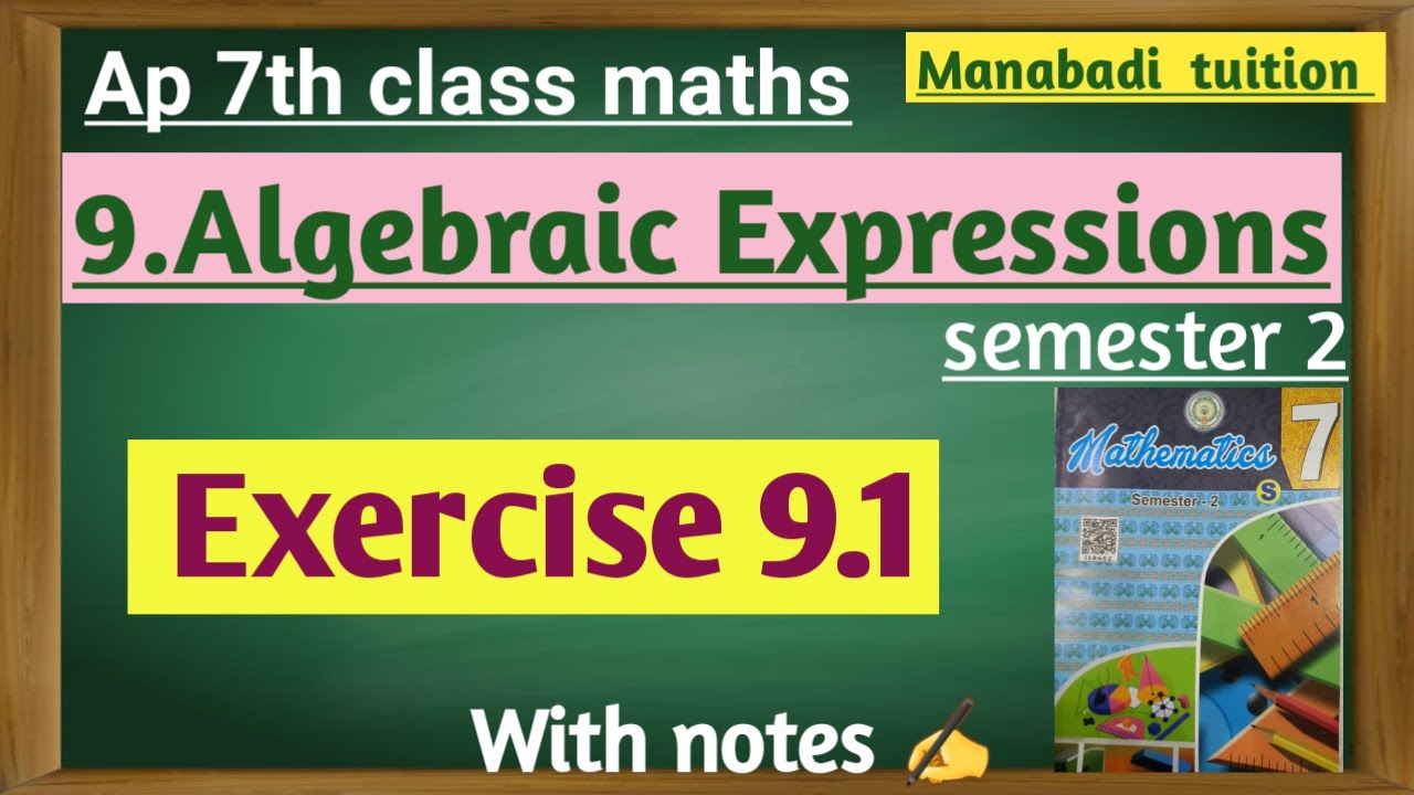 7th class maths| chapter 9|Algebraic Expressions| Exercise 9.1|with ...
