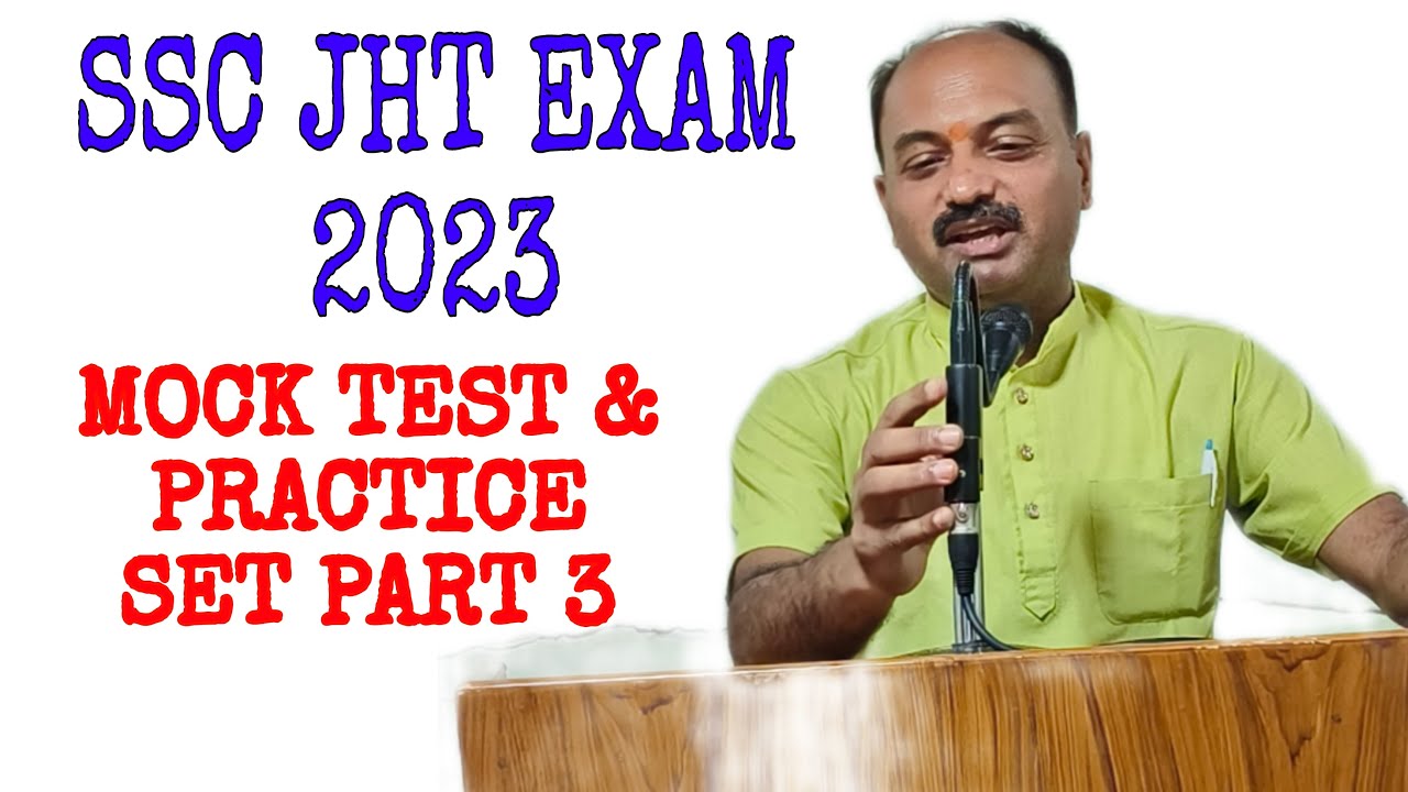 SSC jht exam 2023 pre practice - YouTube