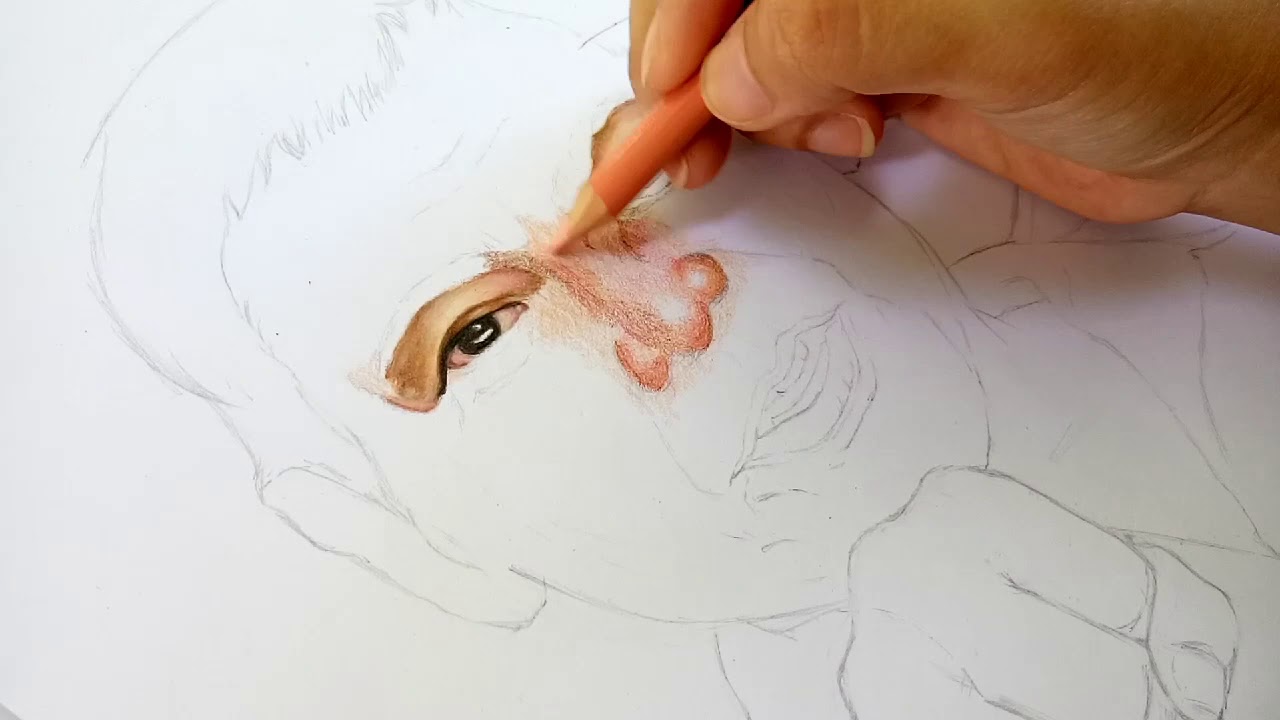 Process Video - Coloring the Nose using Colored Pencil | Little Artist ...