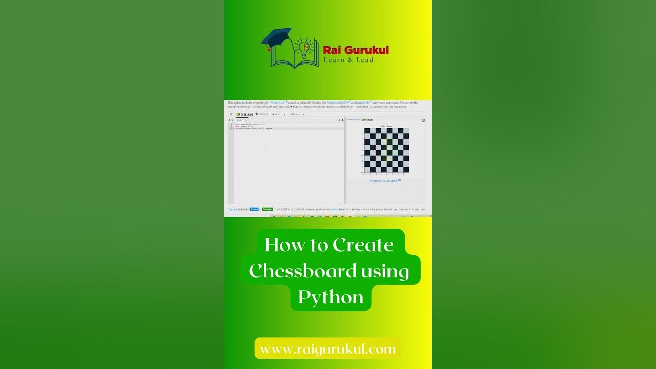How To Create Chessboard Using Python Python Tutorial Python Beginner Guide Youtube