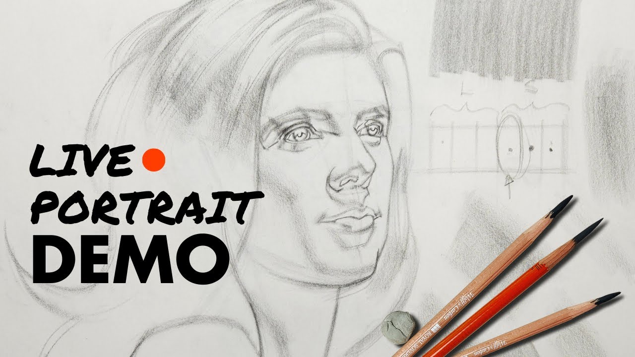 Setting Up and Light/Shadow in a Portrait- Live Drawing Demo/ Q&A - YouTube
