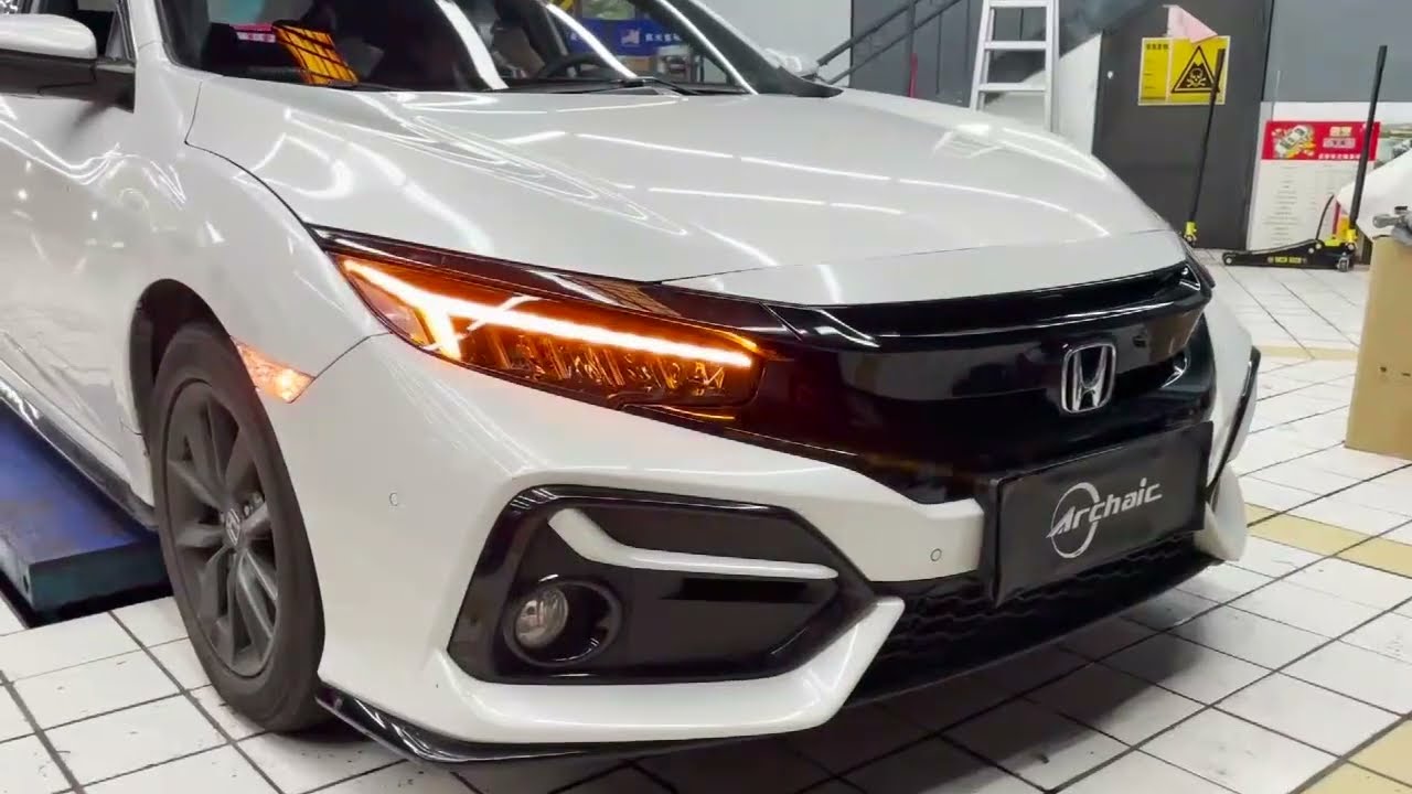 Archaic シビック ヘッドライト FK7 FK8 TYPE R FC1 全LED バルブ不要 流れるウインカー オープニングモーション ...