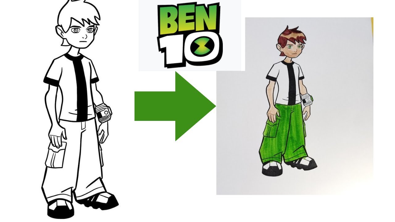 😱🔥Ben 10 drawing| easy drawing for kids| how-to draw Ben 10 drawing|# ...