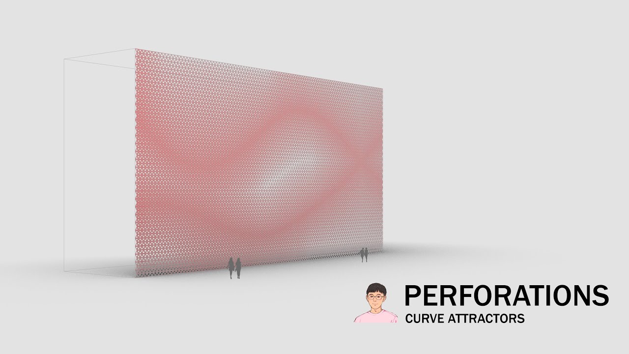 Rhino and Grasshopper 1.2 _ Perforation Pattern - Curve Attractors - YouTube