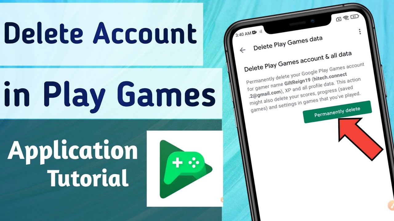 How to Permanently Delete Account in Google play Games App - YouTube