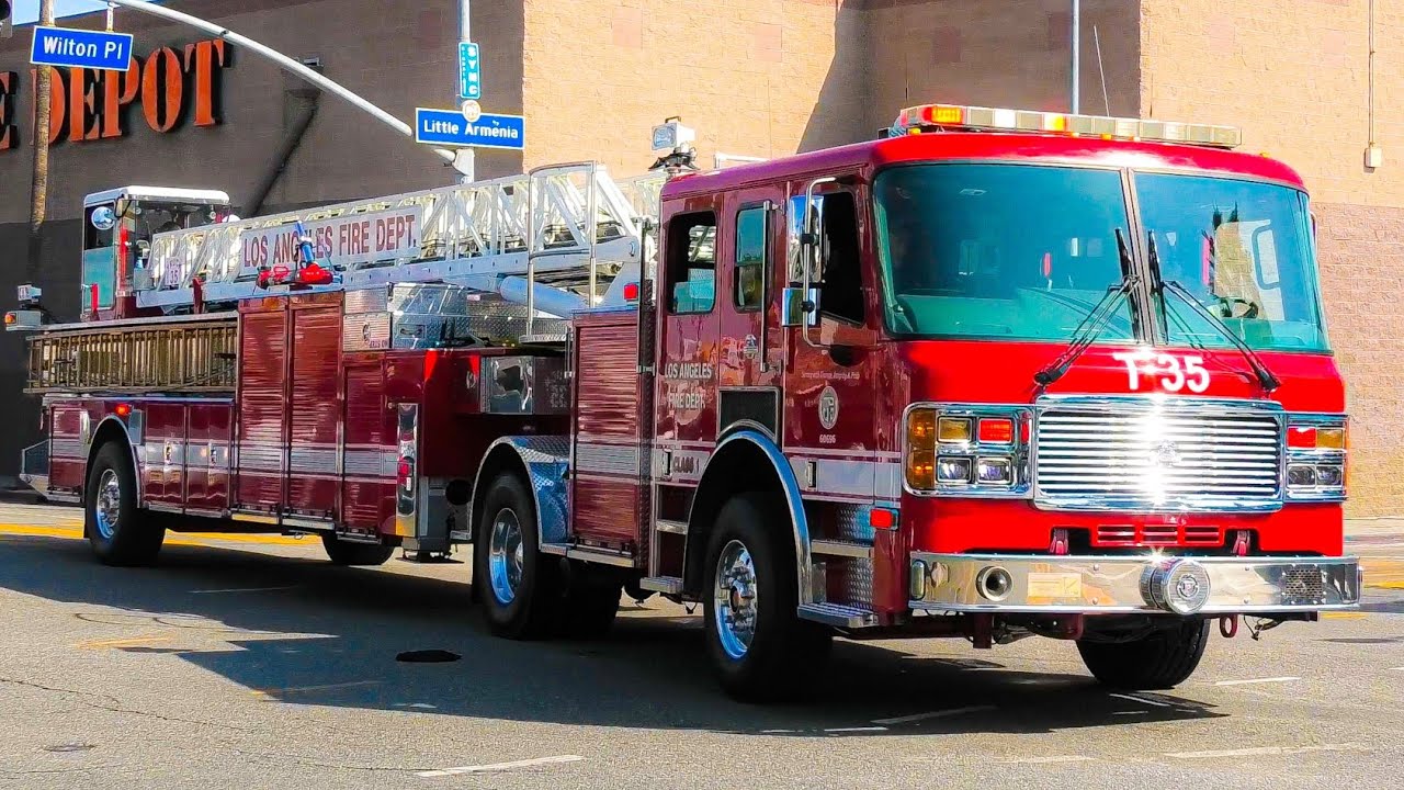 LAFD Light Force 35 Responding - YouTube
