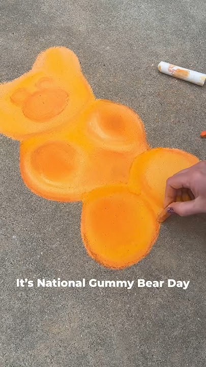 Attempt 2 at chalking a gummy bear. 😮‍💨 Happy National Gummy Bear Day ...