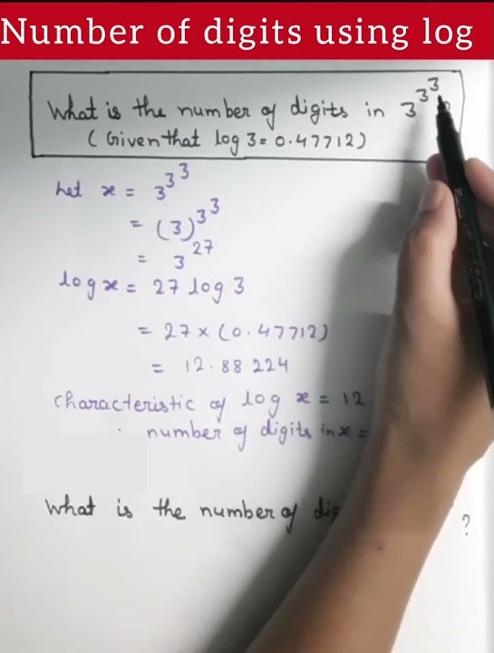 Finding number of digits using log #shorts #logarithm - YouTube