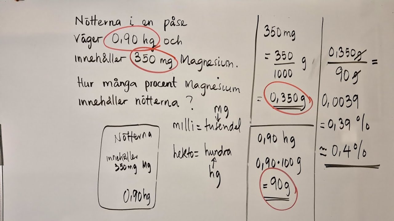 Enhetsbytem med Procent. Matte 1A - YouTube