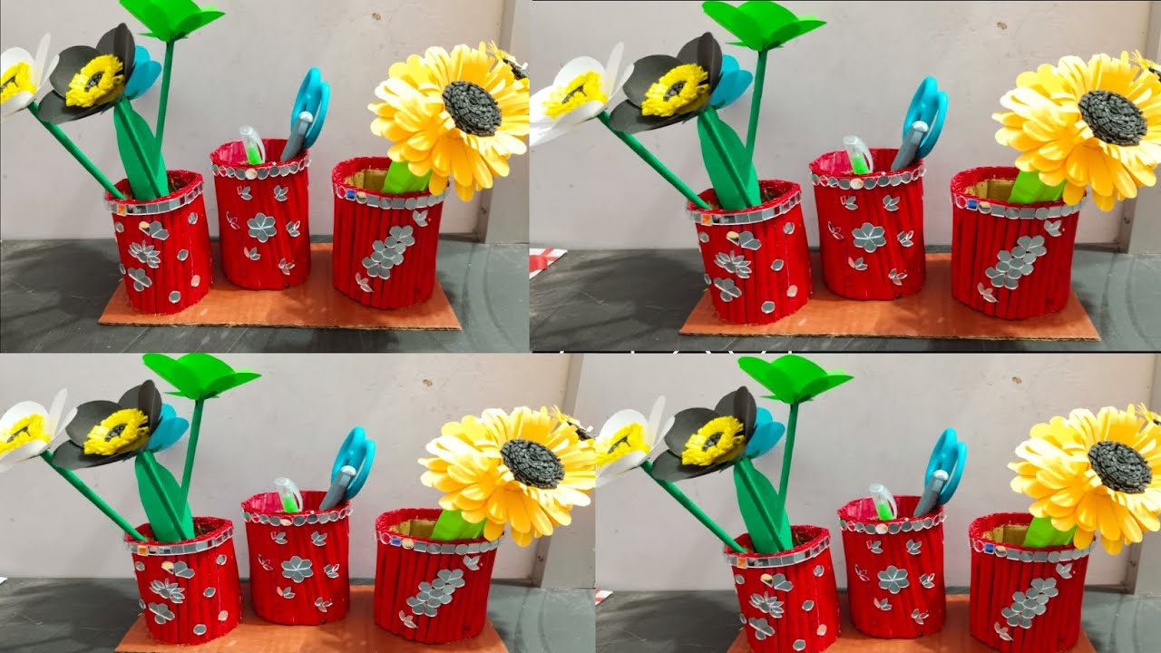 Diy Lovely And Beautiful Paper Pen Stan 😍😍 How To Make Paper Pen ...