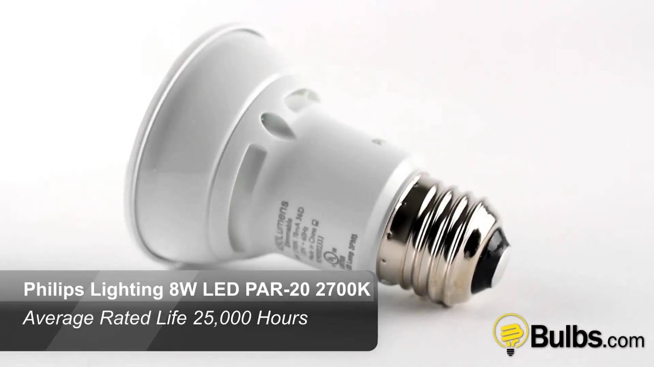 Philips Lighting 8W LED PAR-20 2700K - YouTube