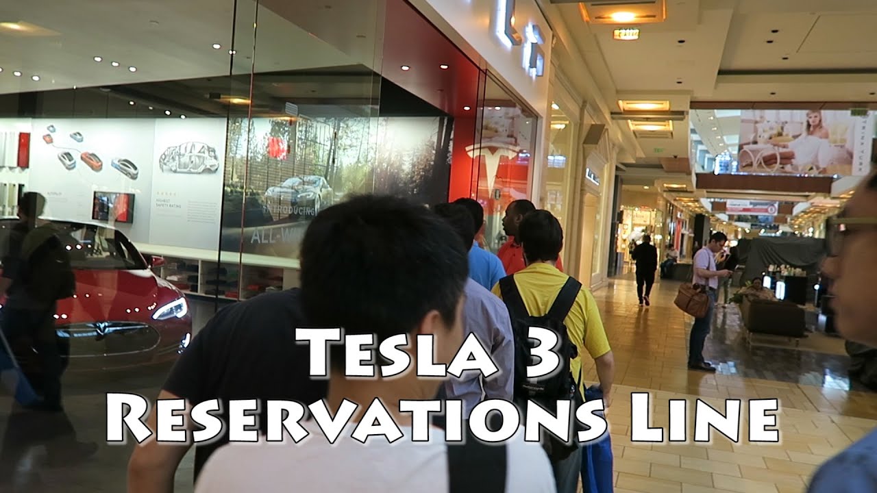 Model 3 Tesla - Pre Order Line - Houston TX - YouTube
