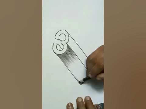 ️ how to draw the number 3🌹 easy drawing 3d art #jksdrawingart #art # ...