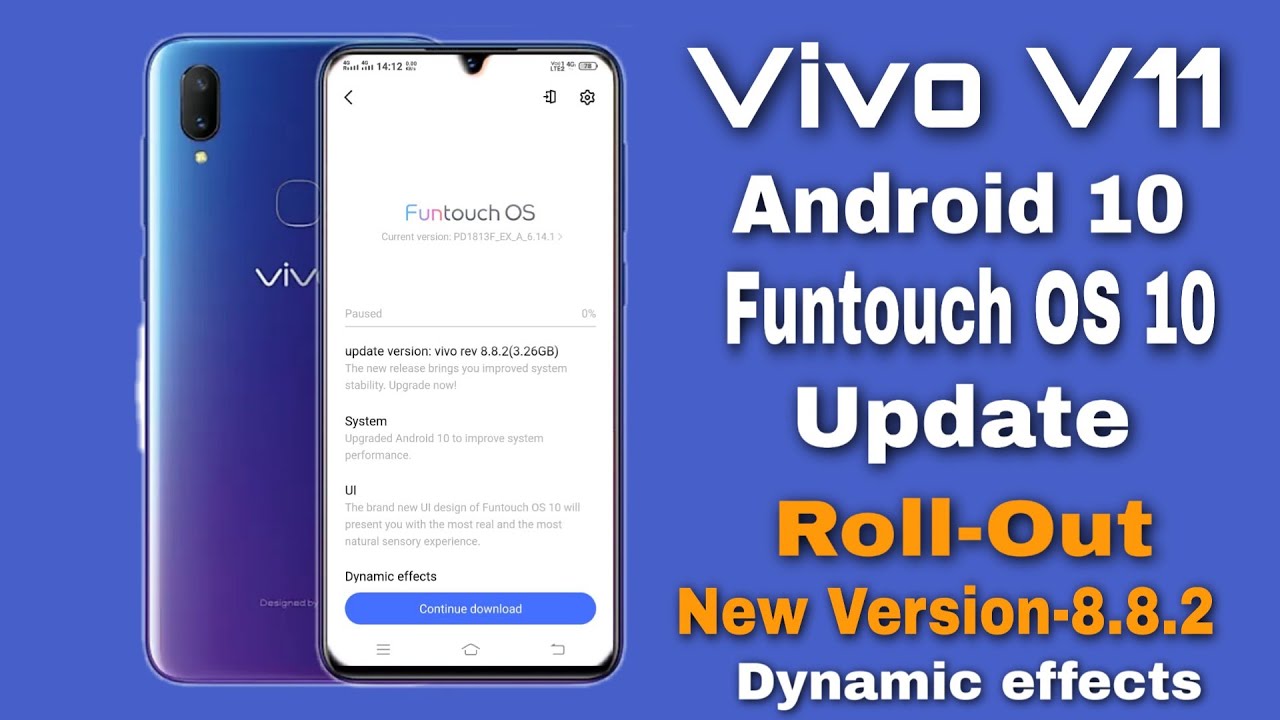 Vivo V11 Android 10 Funtouch OS 10 Update Roll-Out New Version-8.8.2 ...