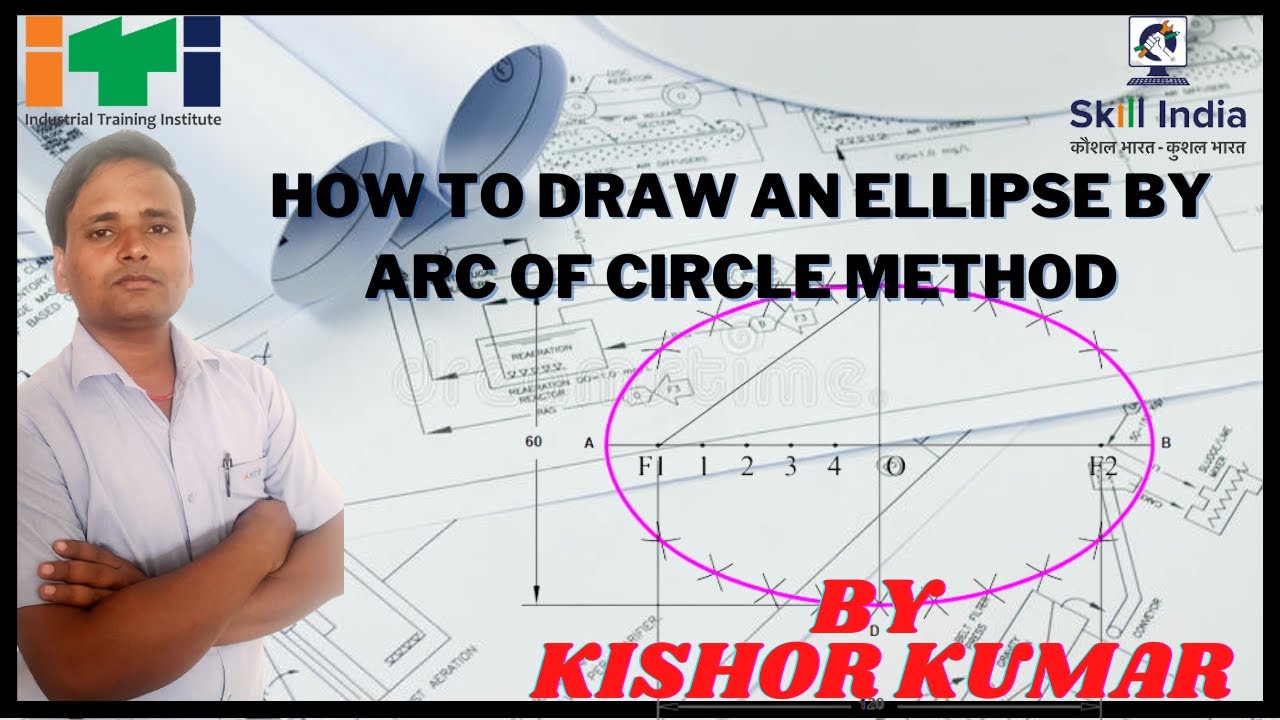 How to Draw Ellipse by Arc of Circle method II हिन्दी में। - YouTube