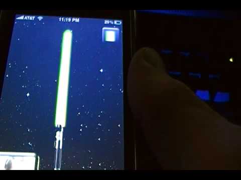 iphone App: Star Wars Lightsaber - YouTube