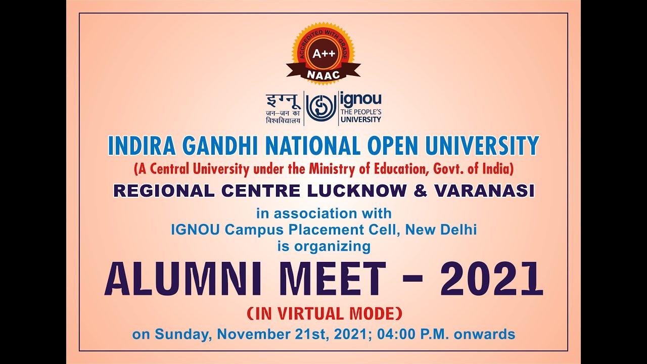 IGNOU ALUMNI MEET - 2021 - YouTube