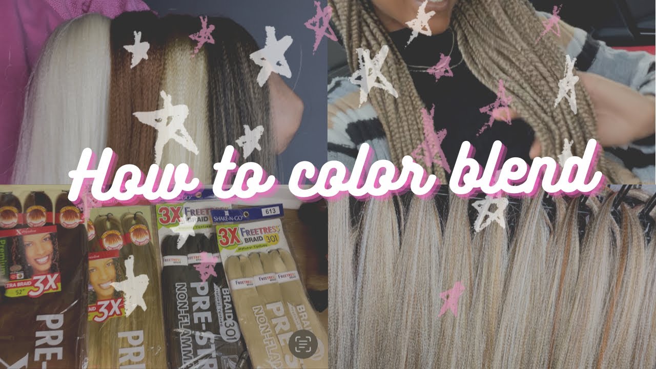 Custom color mix using braiding hair - YouTube