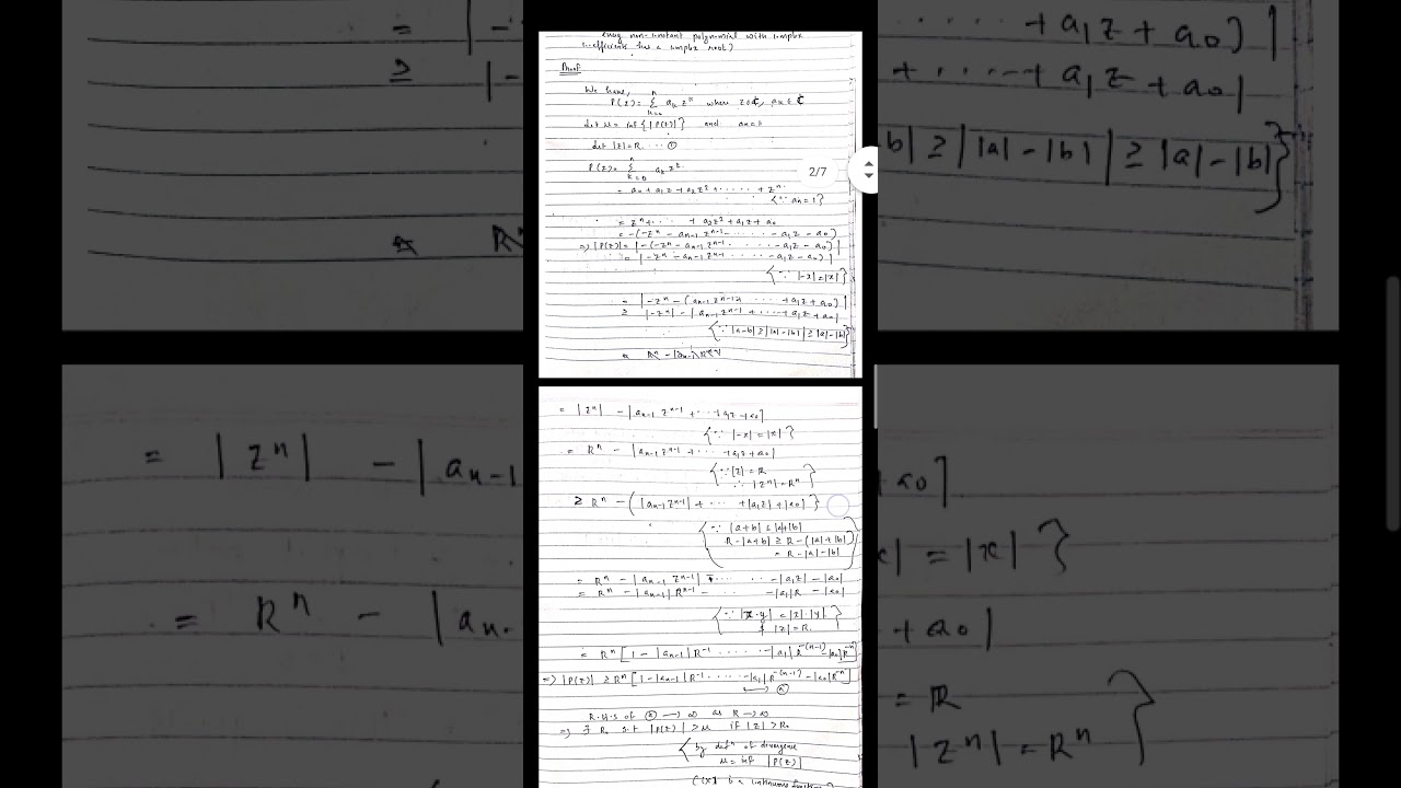 Every non constant polynomial with complex coefficient has a complex ...