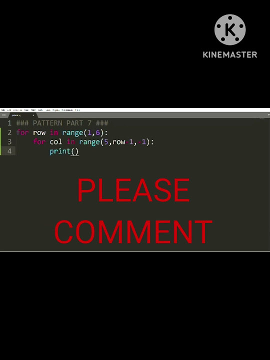 Python Pattern Part 7coding Python Programming Technology Coder Tech With Ts Youtube